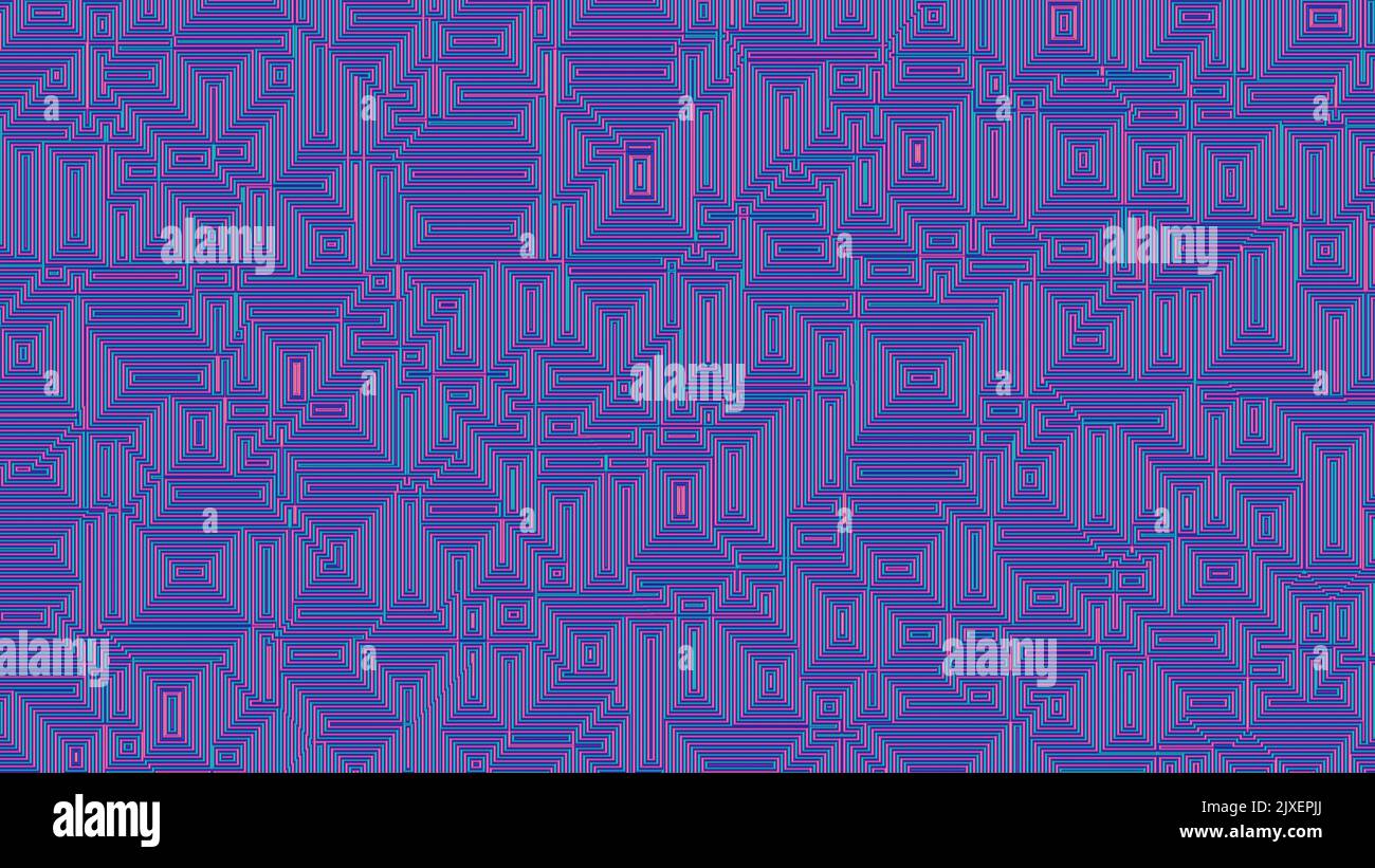 Metallized texture of rectangular lines in the shape of a maze, 16 x 9 ...