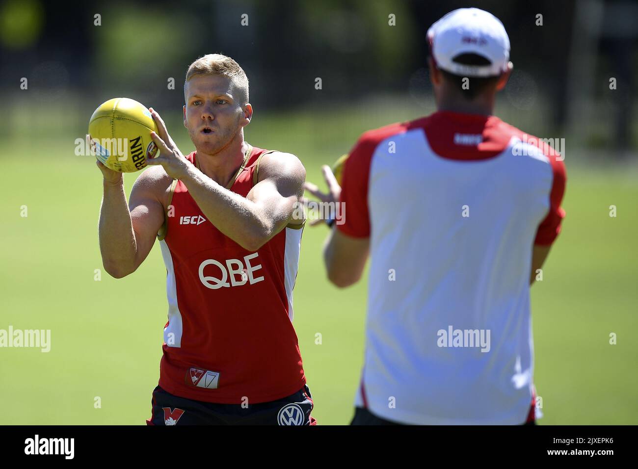 Sydney Swans player Dan Hannebery takes part in a light training ...