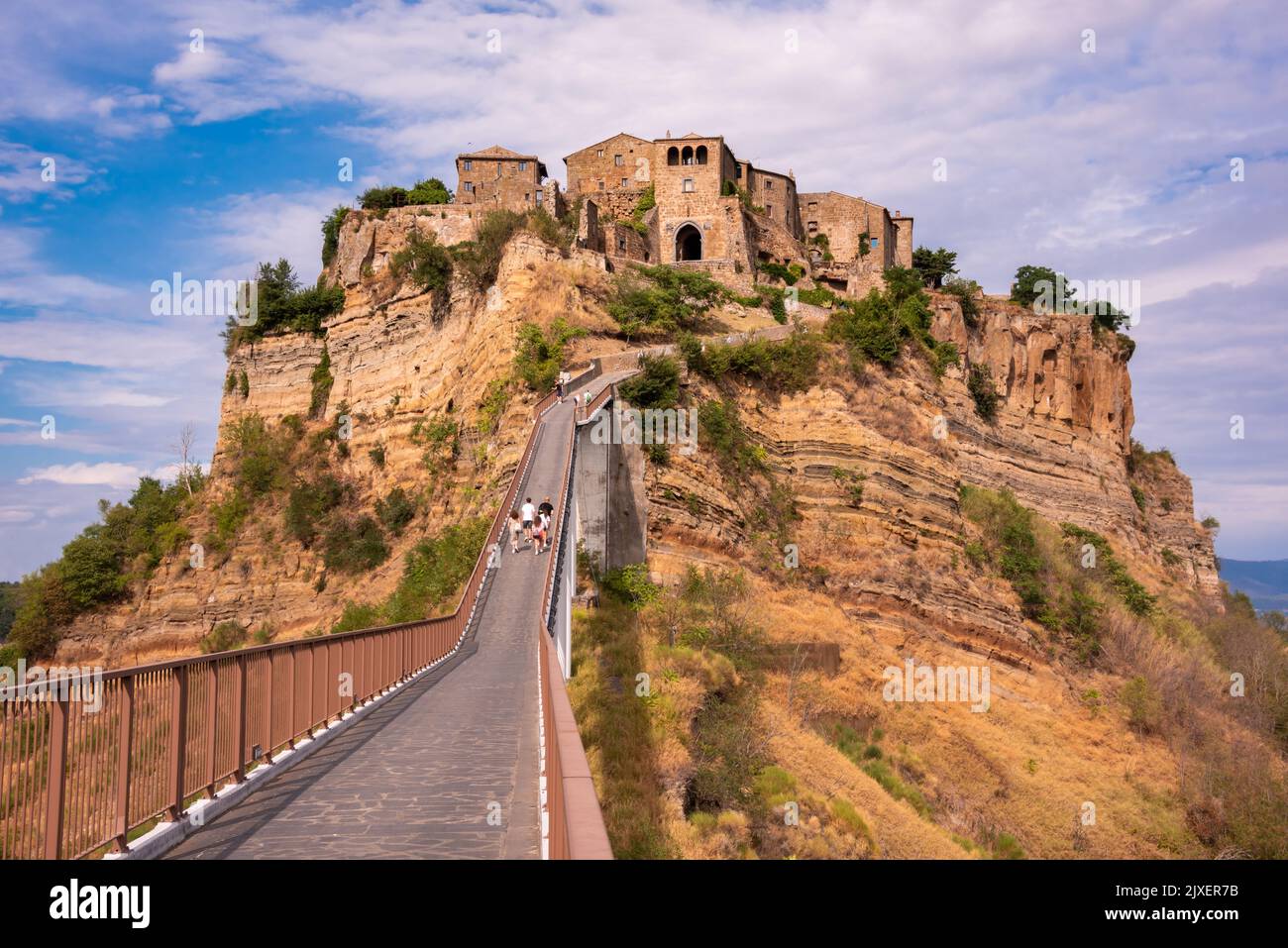 Ancient town of Bagnoregio, Italy. Old village on hill with a bridge ...