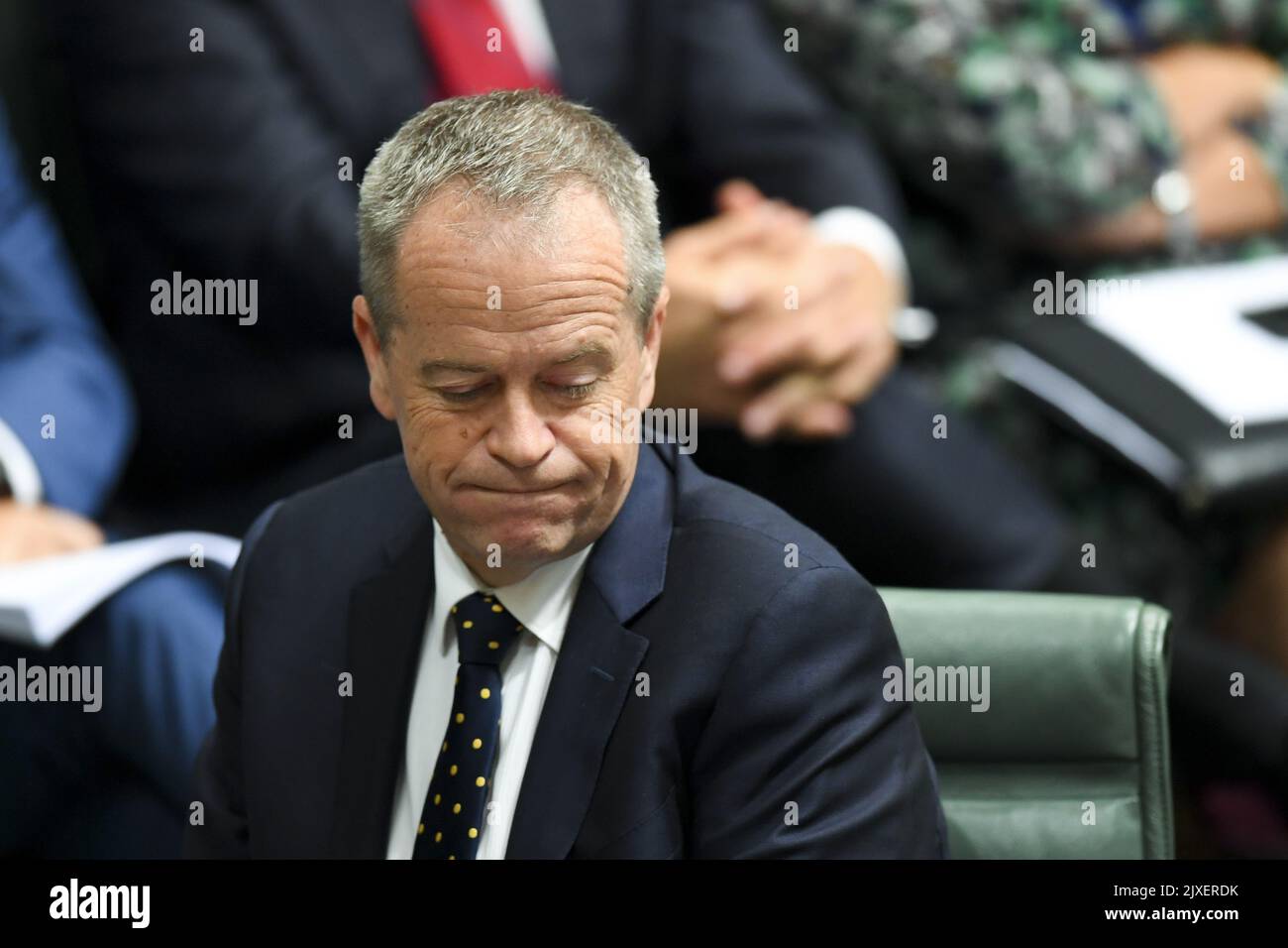 Australian Opposition leader Bill Shorten reacts during House of ...
