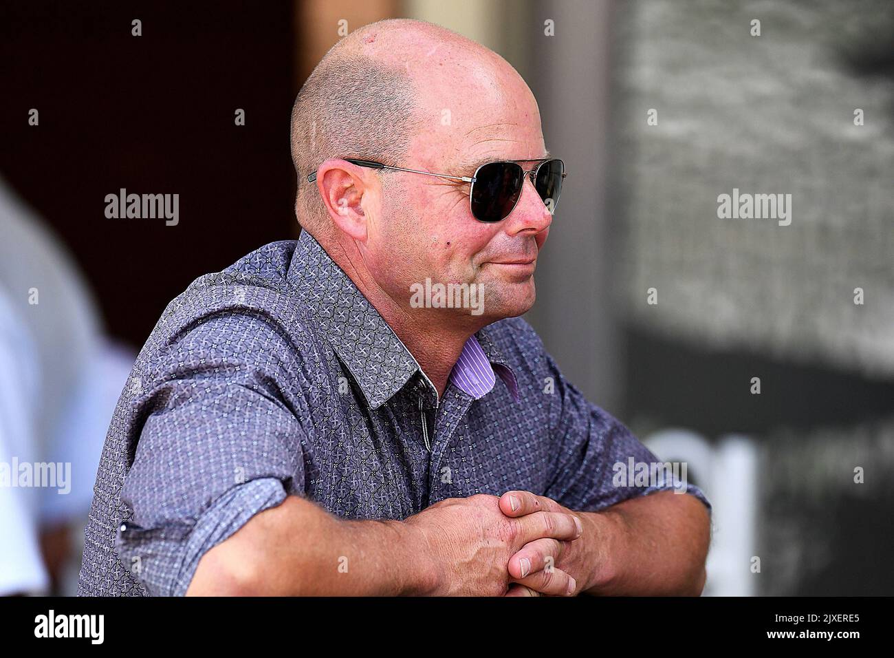 Trainer Matthew Dunn is seen during Race Day at the Ipswich Turf Club ...