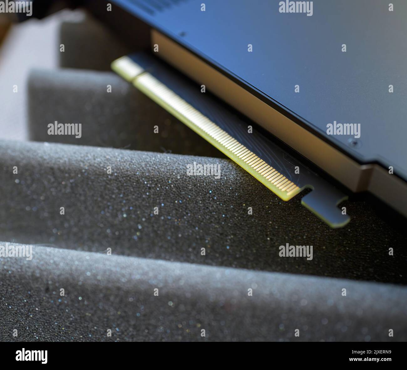 Close-up of GPU pci-e connection peripheral Component Interconnect ...