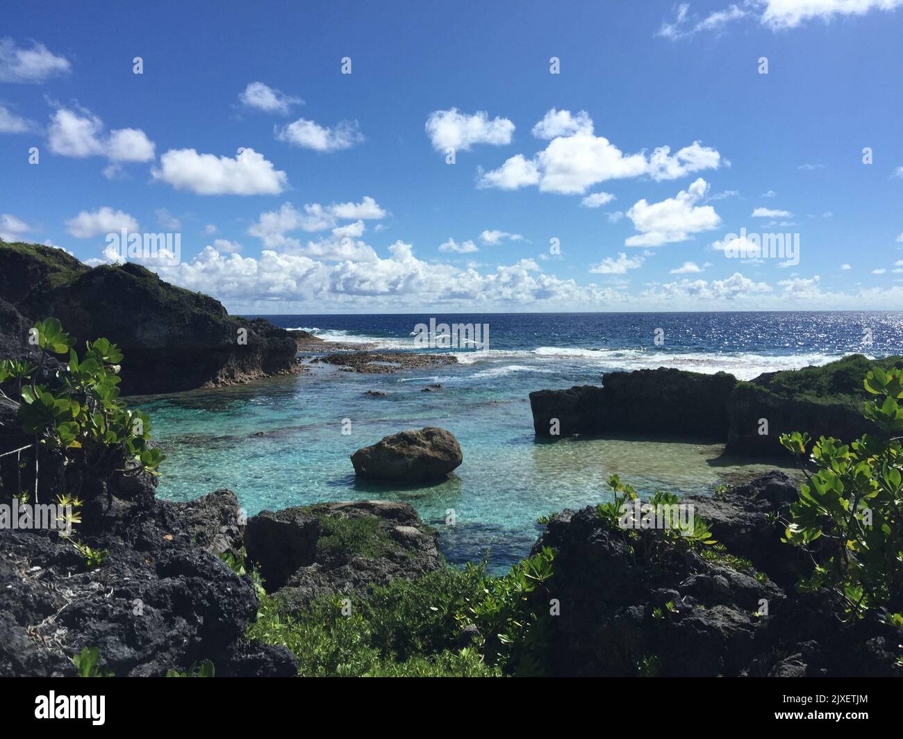 An aerial view of the north coast of Niue on Monday, March 19, 2018 ...