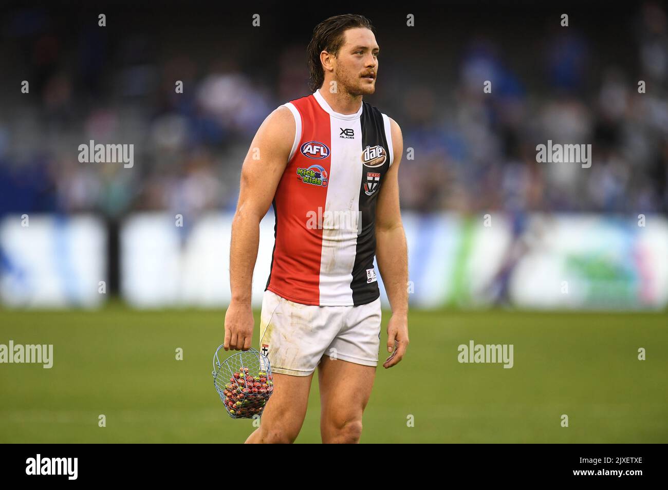 Jack Steven of the Saints is seen after the Round 2 AFL match between ...