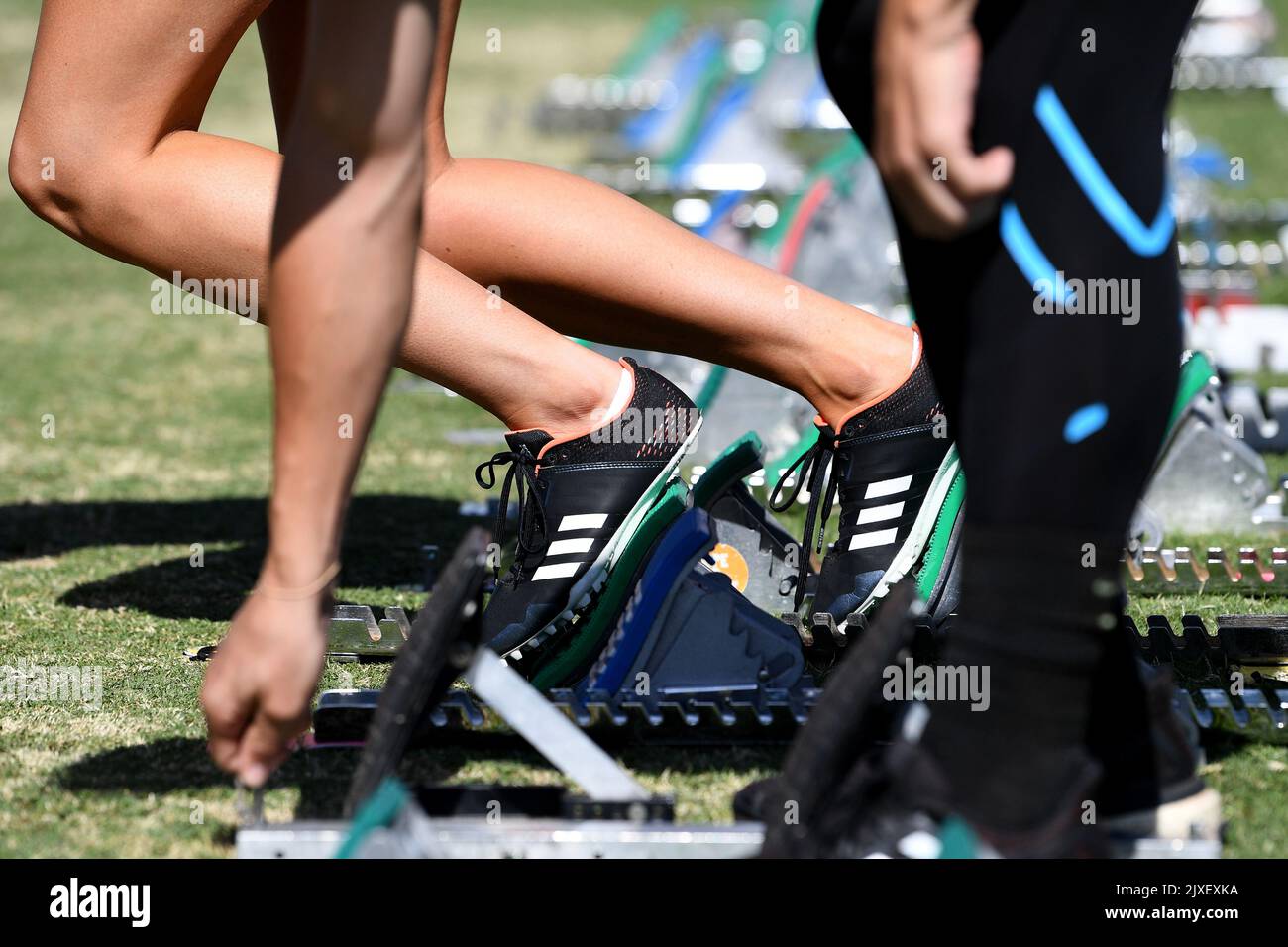 Runners warm up during the 2018 Stawell Gift in Central Park, Stawell ...