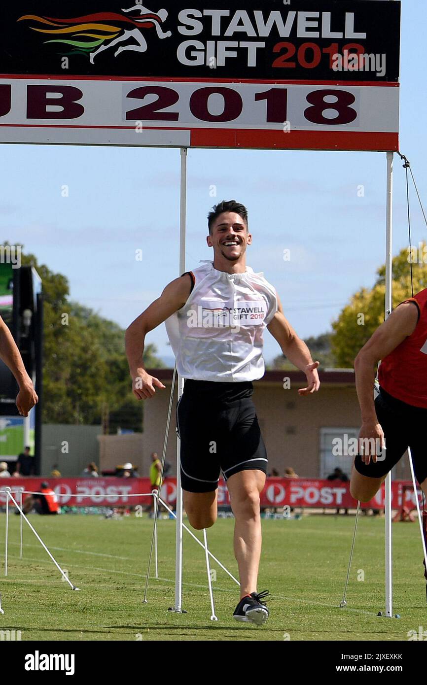 2017 winner Matthew Rizzo (centre) wins his semi finals race during the ...