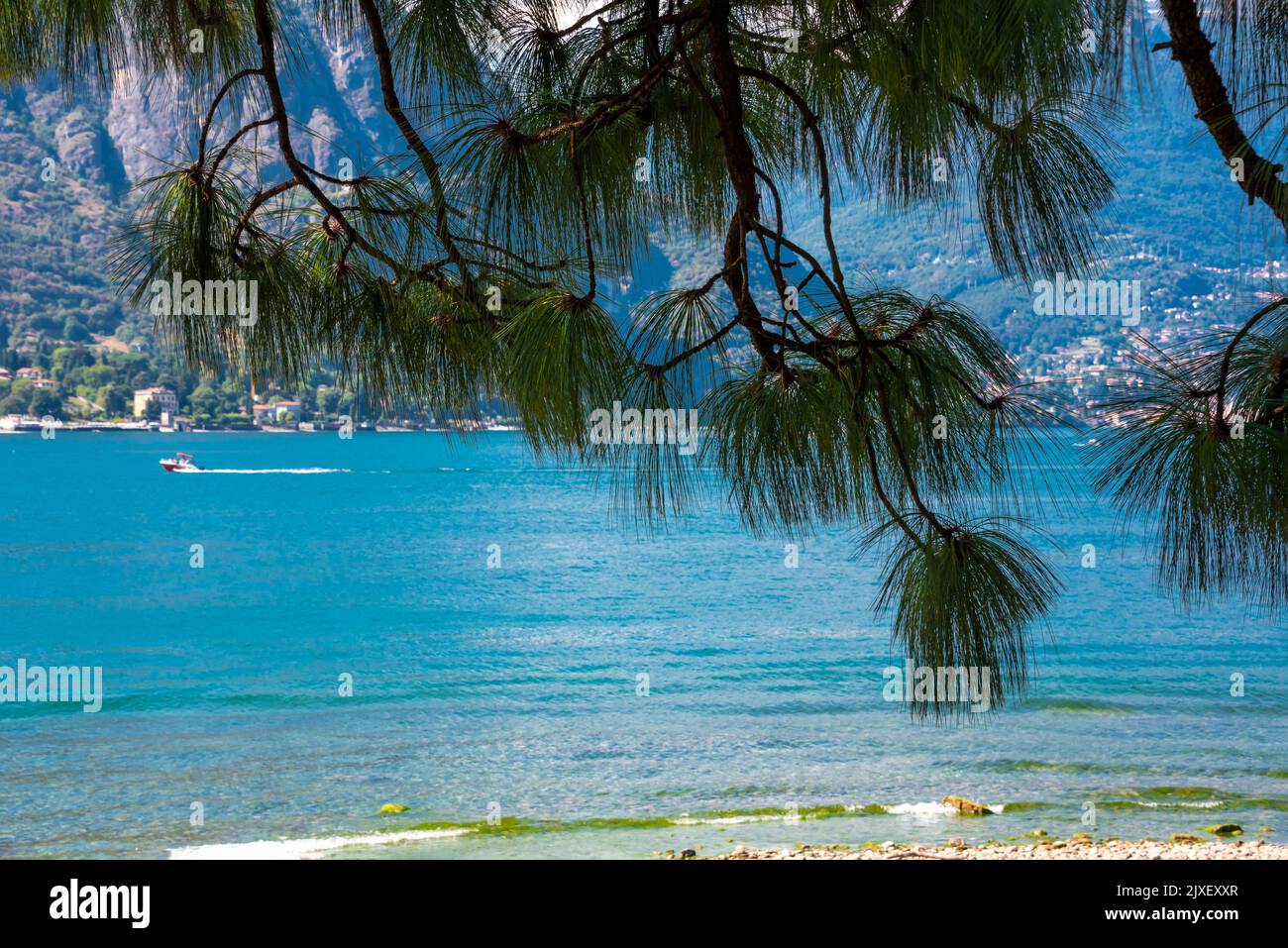 Beautiful view to lake Como, Italy in summer, famous tourism ...
