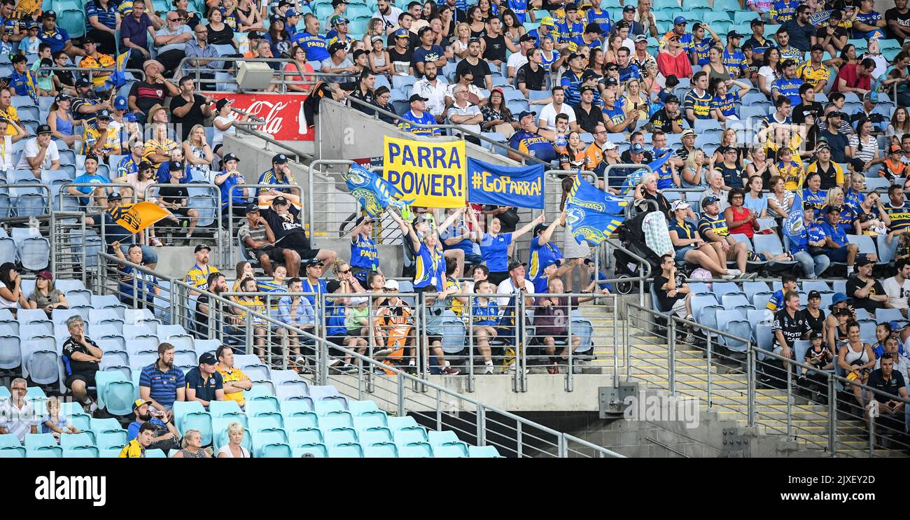 Eels fans are seen during the Round 4 NRL match between the Wests ...