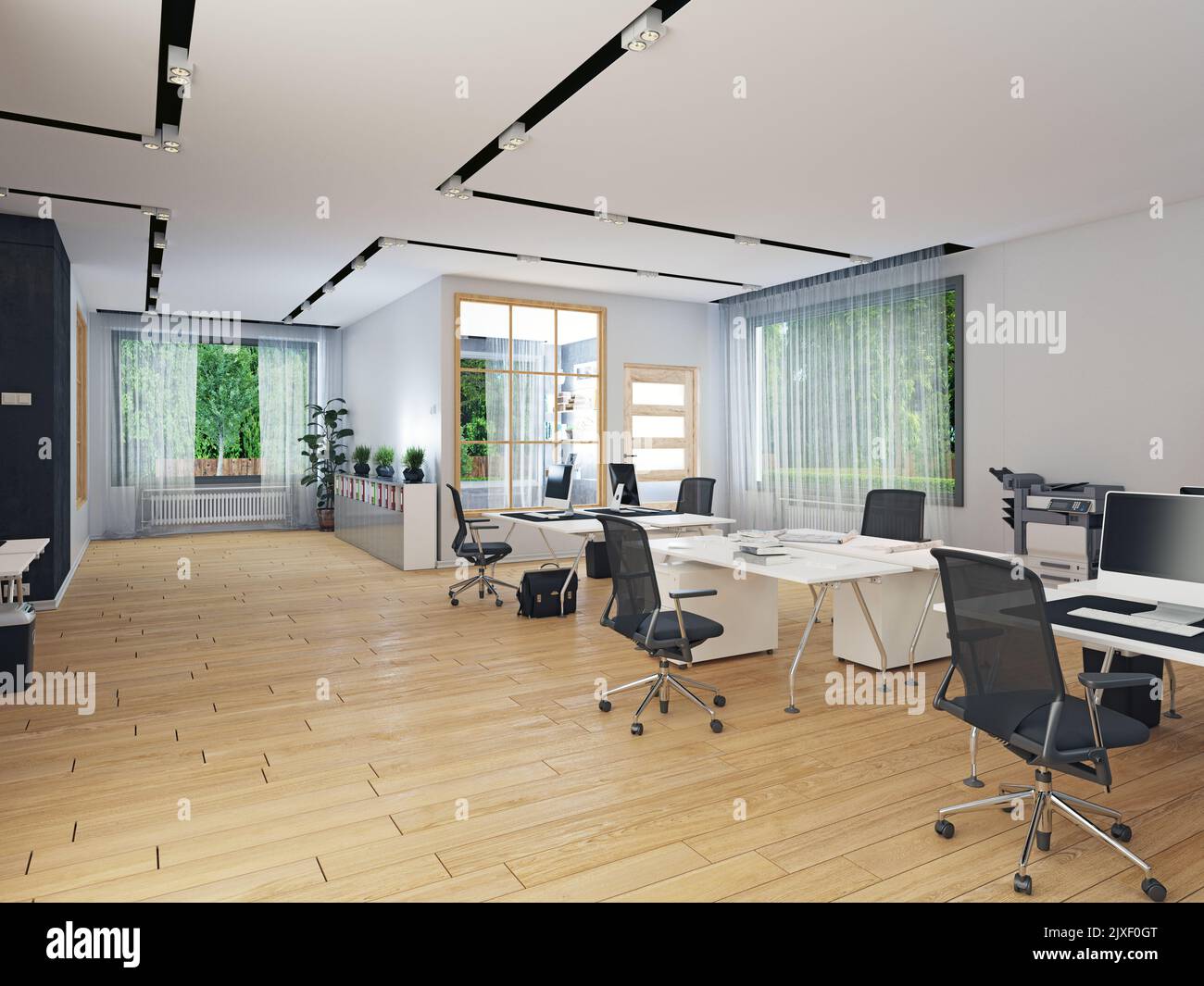 modern office interior (3d rendering design concept Stock Photo - Alamy