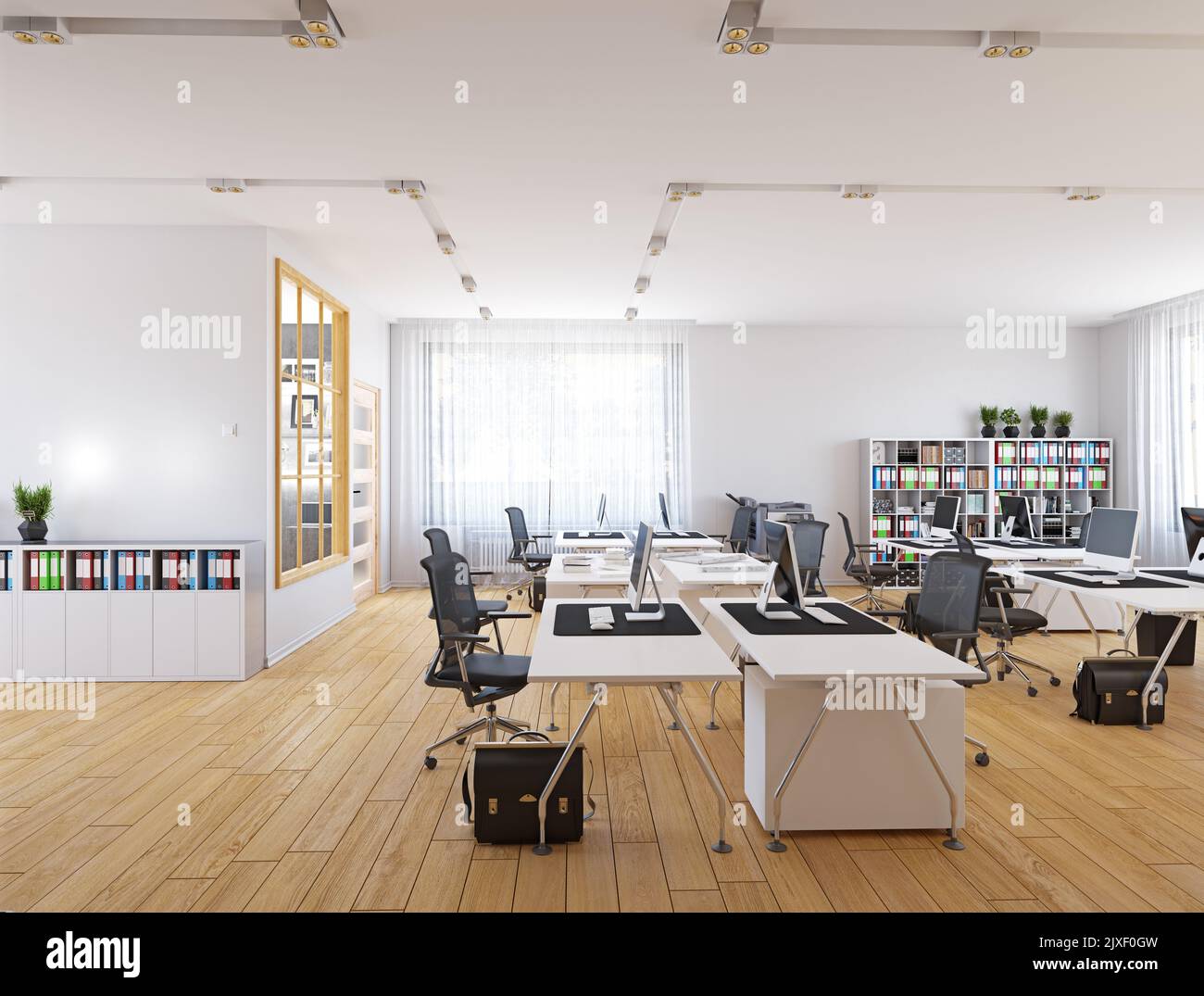 modern office interior (3d rendering design concept Stock Photo - Alamy