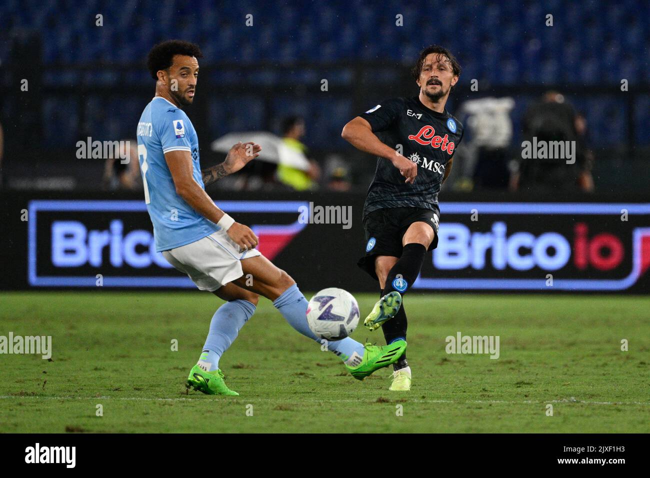 Mario Rui (SSC Napoli) Felipe Anderson (SS Lazio) during the Italian ...