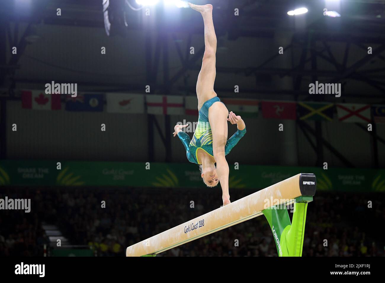 Georgia-Rose Brown of Australia during beam routine during the Artistic ...