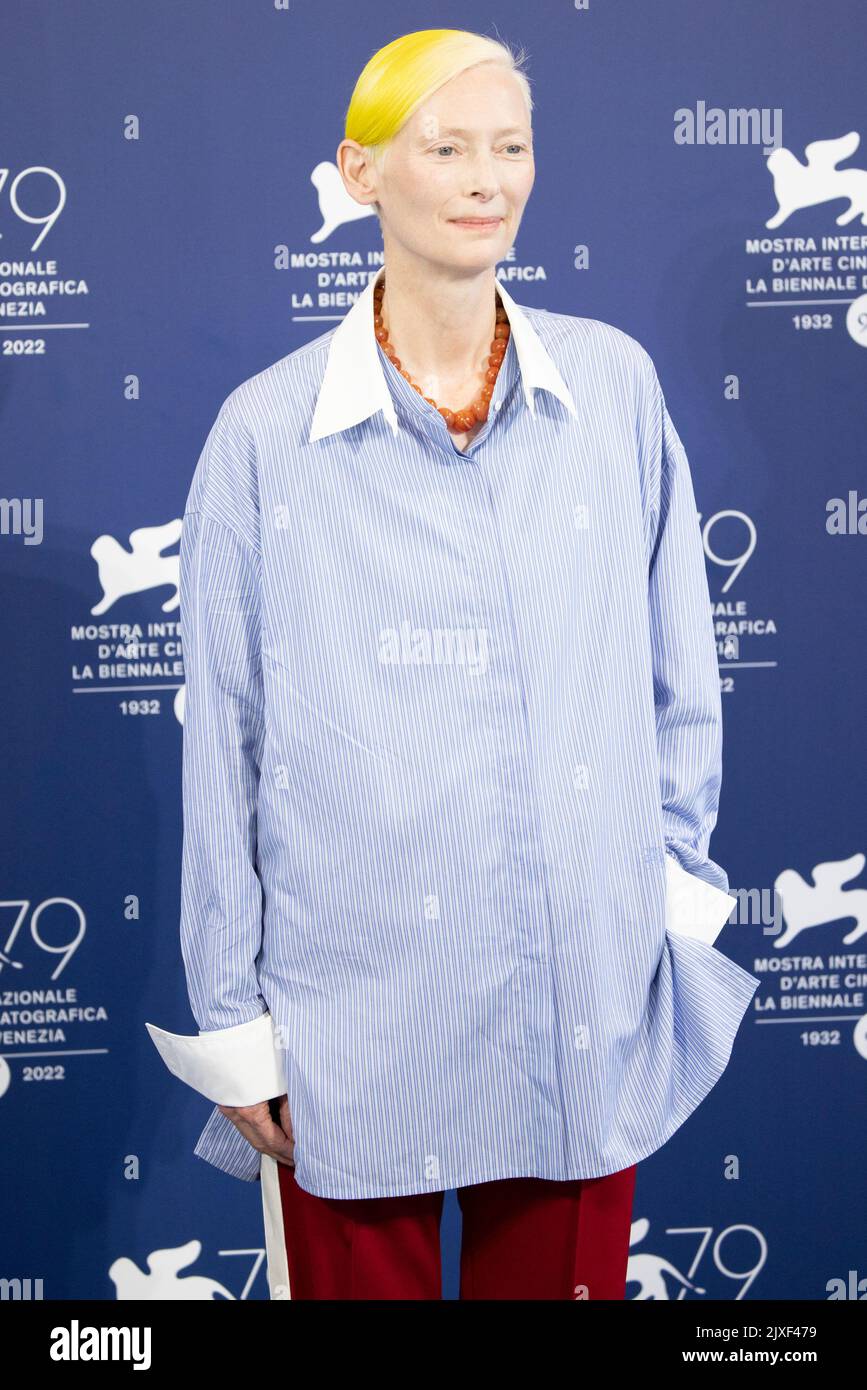 Tilda Swinton attends the photocall for "The Eternal Daughter" at the ...