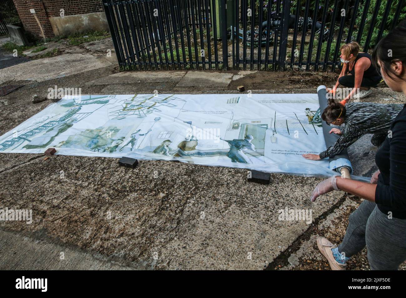 London UK 07 September 2022 Getting ready to hang Chenyuè Yuán’s epic ...