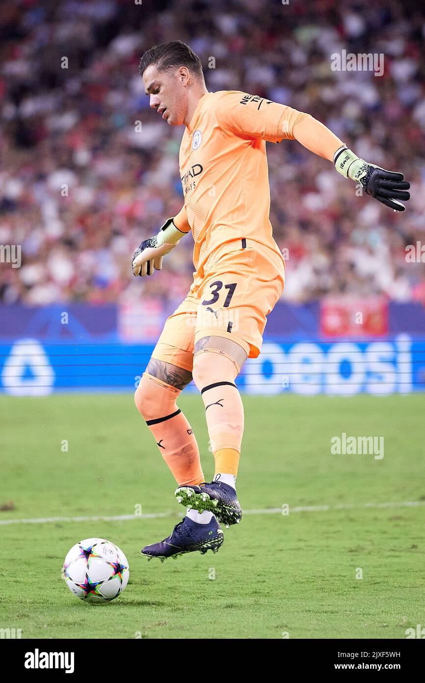 Seville, Spain. 06th Sep, 2022. Goalkeeper Ederson (31) of Manchester ...