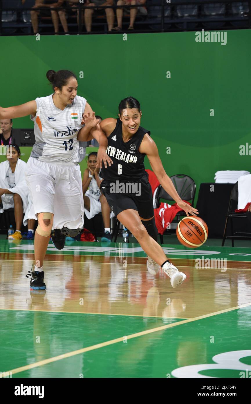 New Zealand's Jordan Hunter (right) during the Women's Preliminary ...