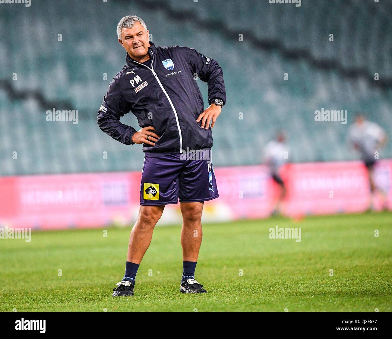 Sydney FC assistant coach Phil Moss during the Round 26 A-League match ...