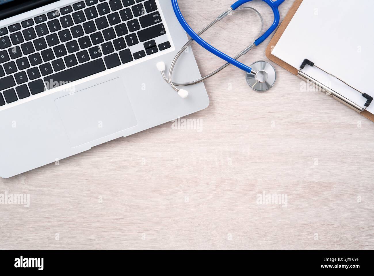 Doctor diagnoses design concept - stethoscope on computer keyboard with ...