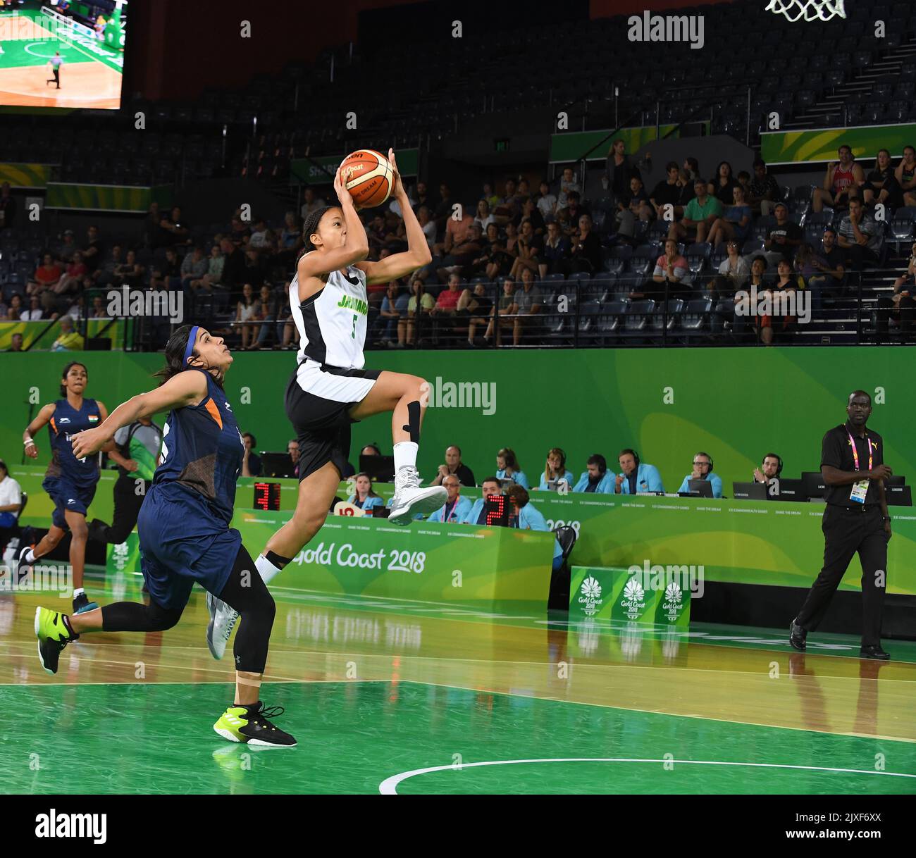 Jamaica's Ashalee Gordon goes up for a shot during the Women's ...