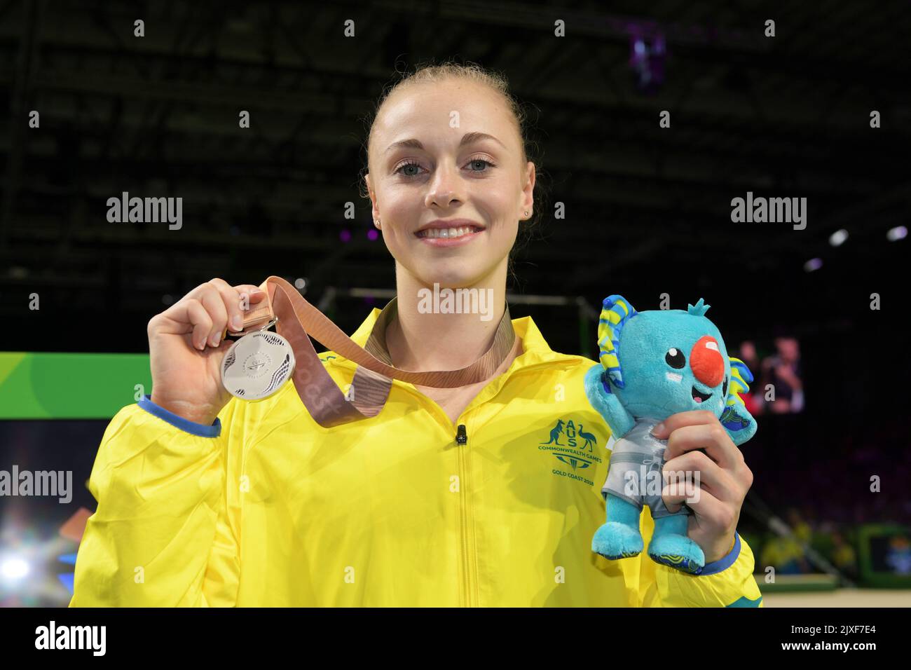 Gold medalist Georgia-Rose Brown of Australia during the medal ceremony ...