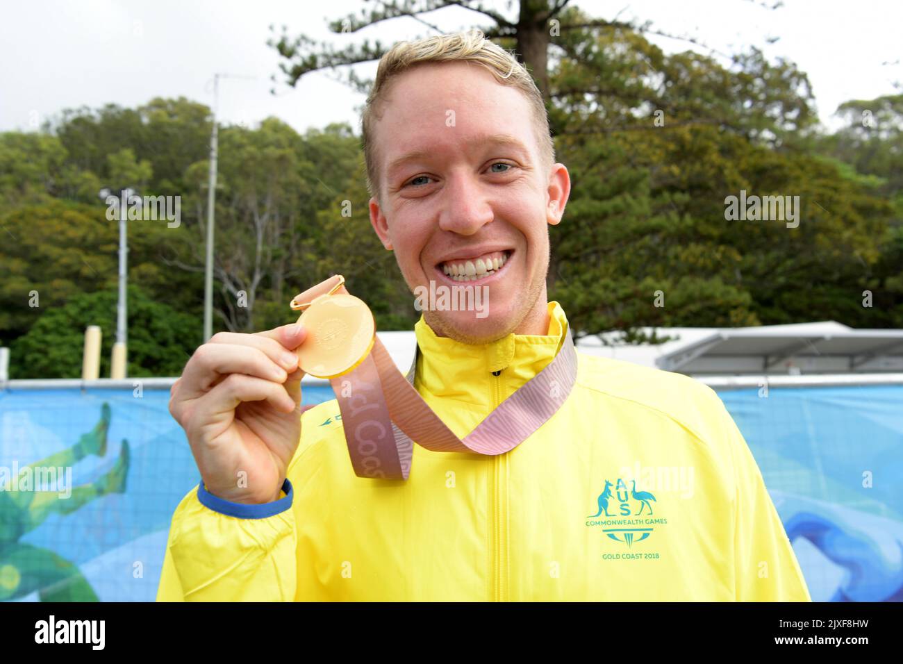 Gold medalist Cameron Meyer of Australia during the medal ceremony for ...