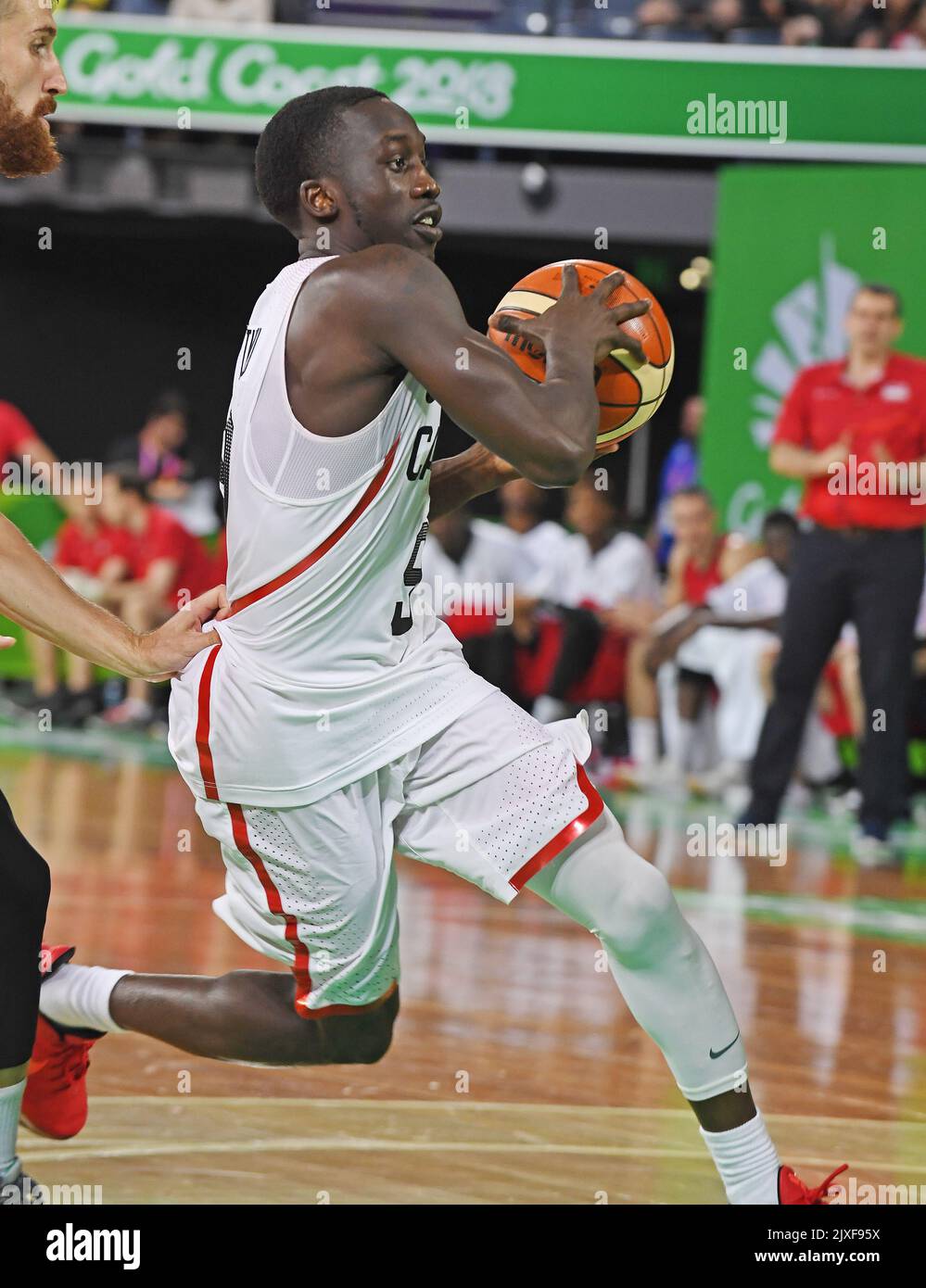 Canada's Munis Tutu is pulled back during the Men's Qualifying Finals ...
