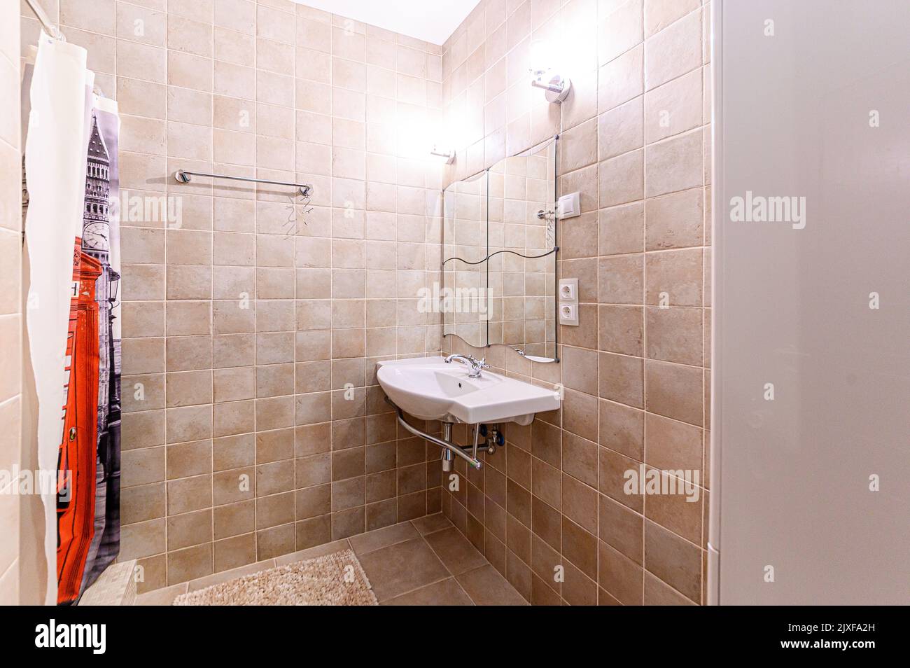 Russia, Moscow- May 21, 2020: interior apartment room bathroom, sink ...