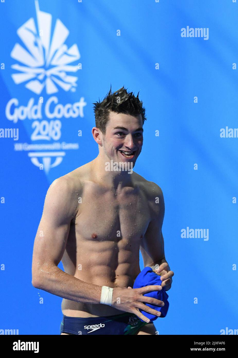 James Connor of Australia celebrates placing second in the Mens 1m ...