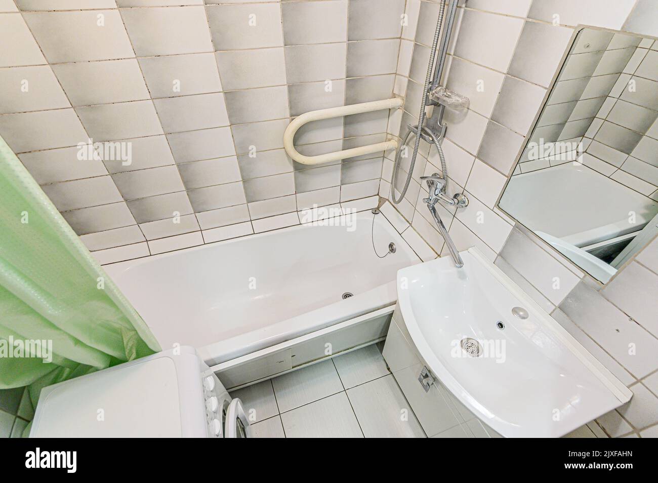 Russia, Moscow- May 21, 2020: interior apartment room bathroom, sink ...