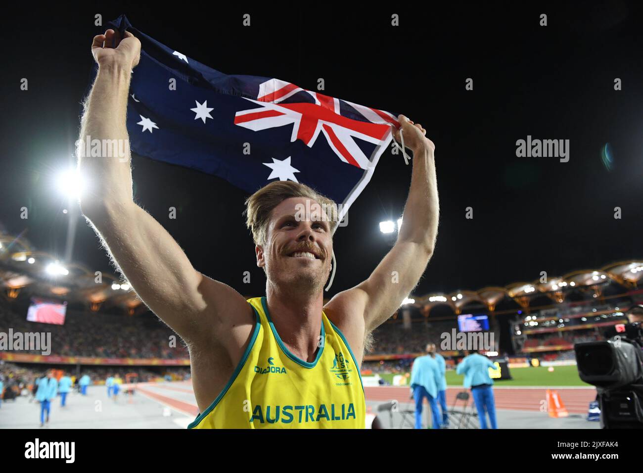 Henry Frayne of Australia celebrates a silver medal win during the mens ...