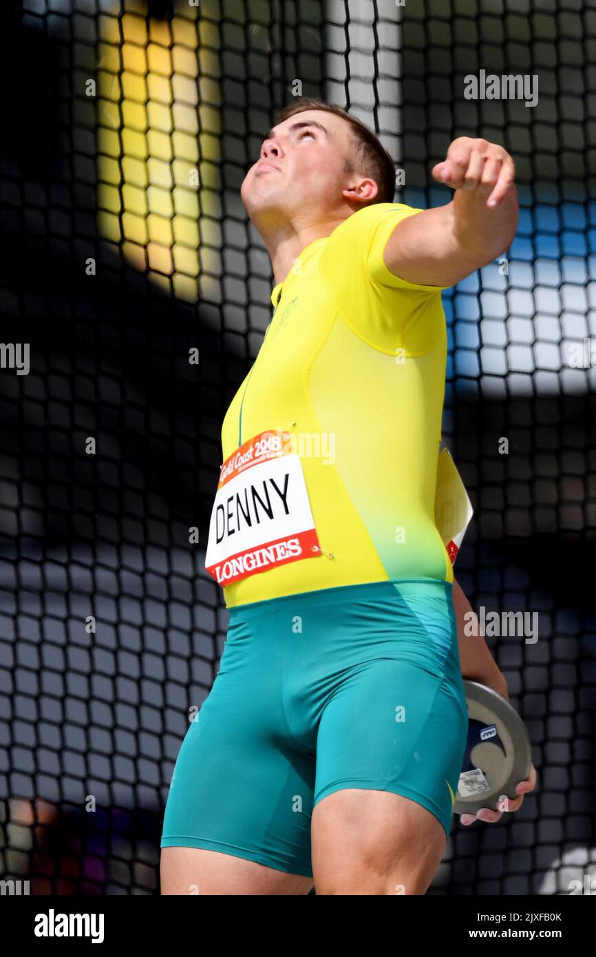 Matty Denny of Australia during the Men's Discus Throw qualifying heats ...
