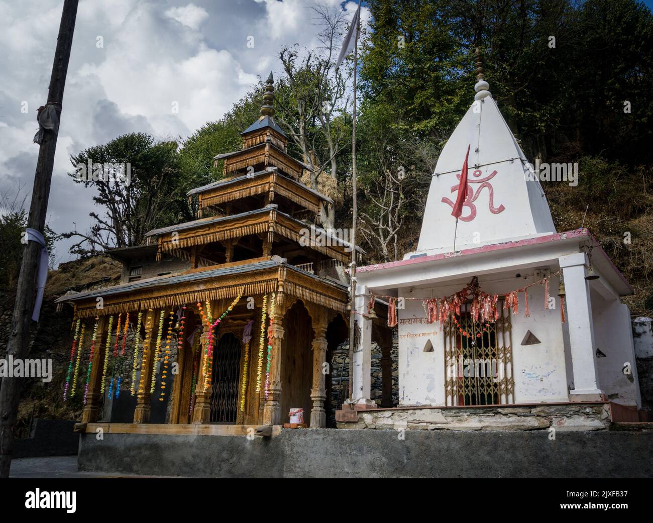 February 5th 2021 Uttarakhand India. Beautiful temple in north India ...