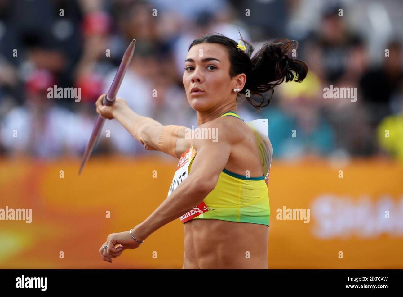 Celeste Mucci of Australia during the Women's Heptathlon Javelin Throw ...