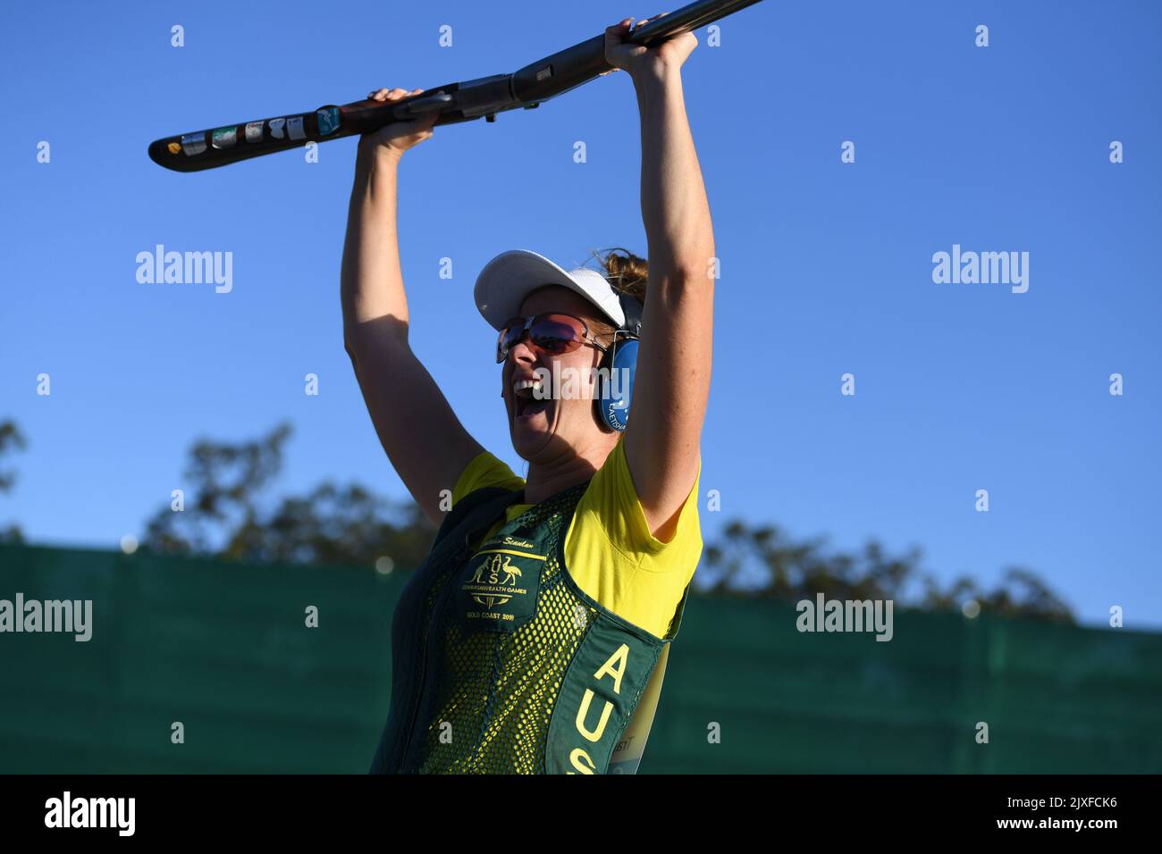 Laetisha Scanlan of Australia celebrates taking gold in the women's ...