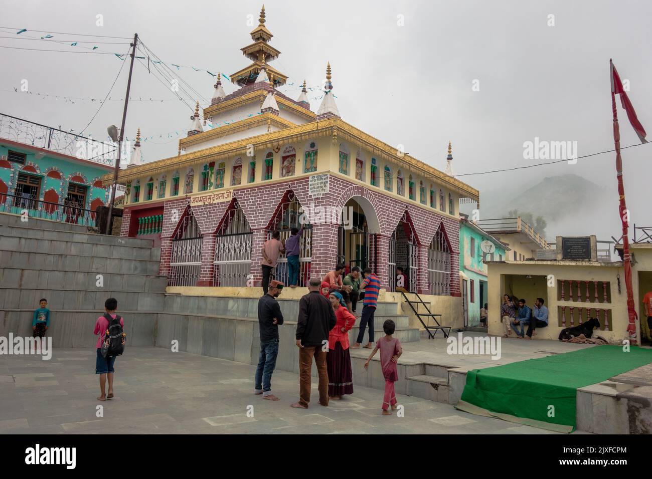 July 18th 2021 Uttarakhand India. People visiting temple in north India ...