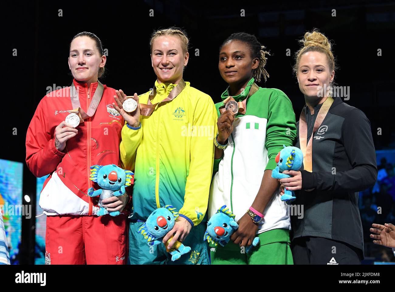 (L-R) Paige Murray of England, Anja Stridsman of Australia, Yetunde ...