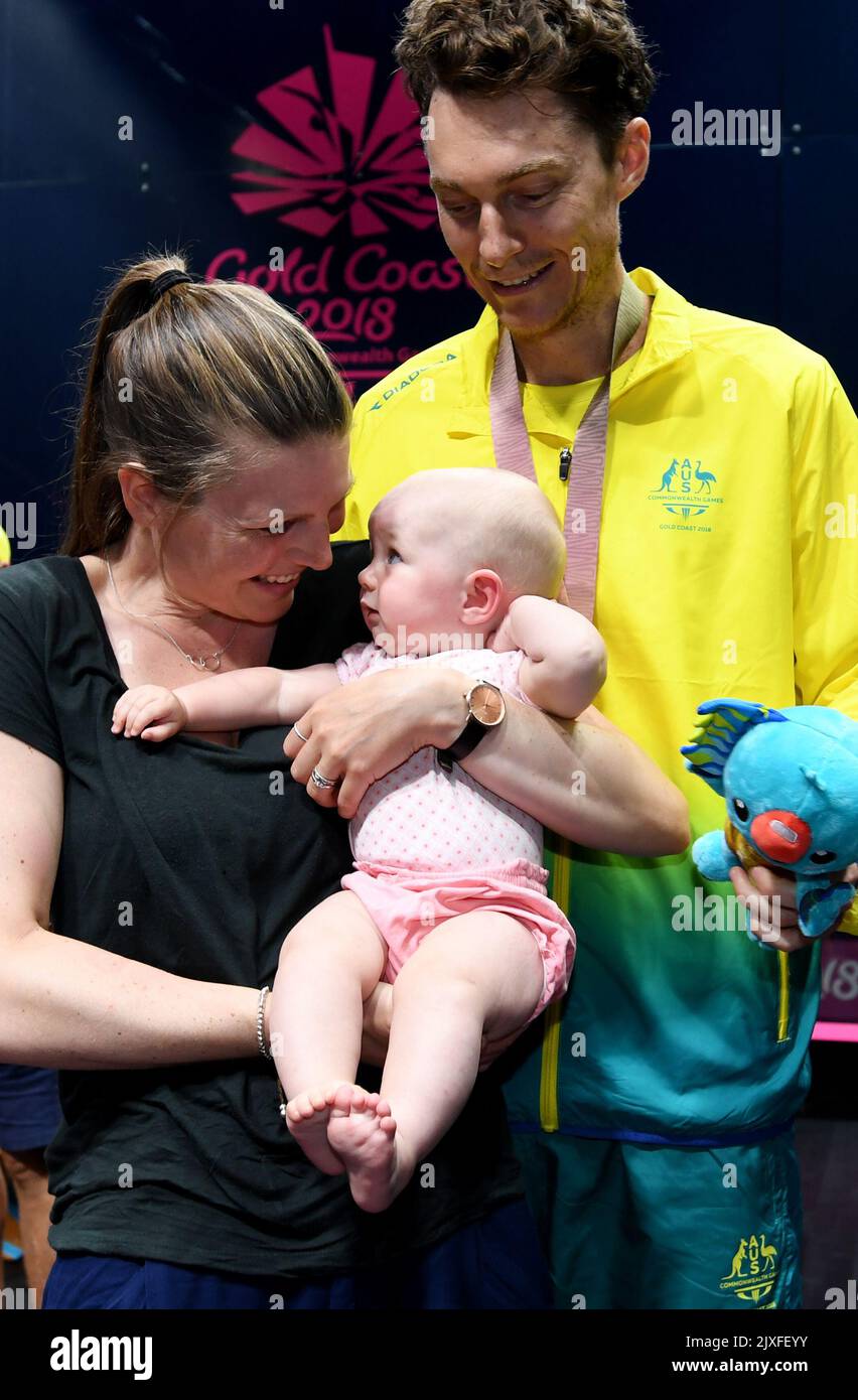 Cameron Pilley of Australia (right) with his wife Karla Hansen and ...