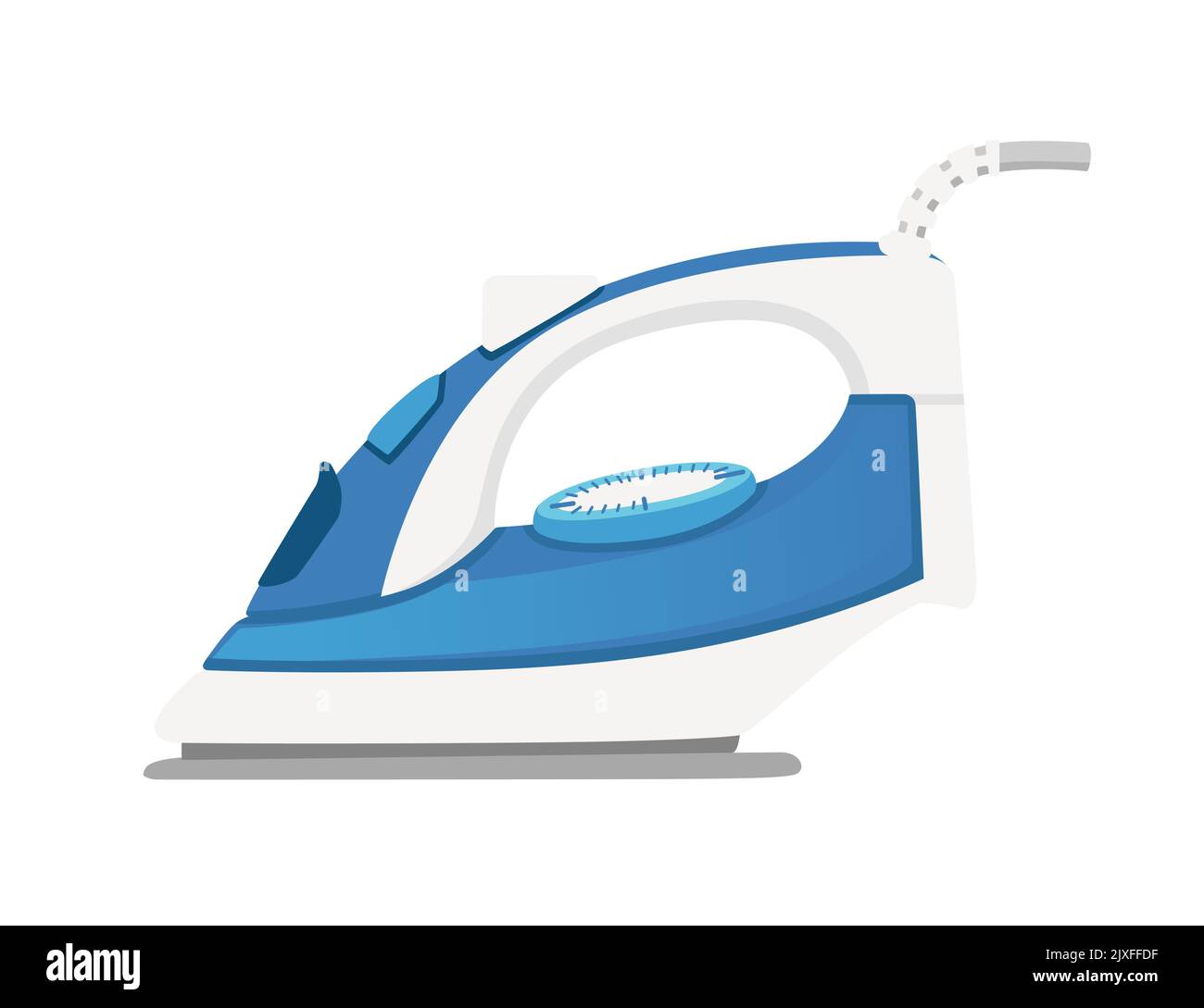 Modern electric steam iron blue and white colors vector illustration ...