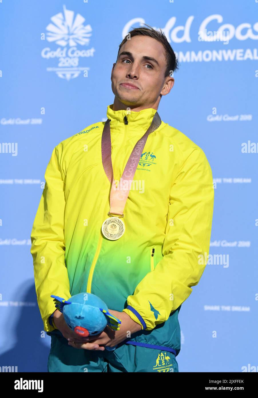 Domonic Bedggood of Australia looks on during the medal ceremony ...