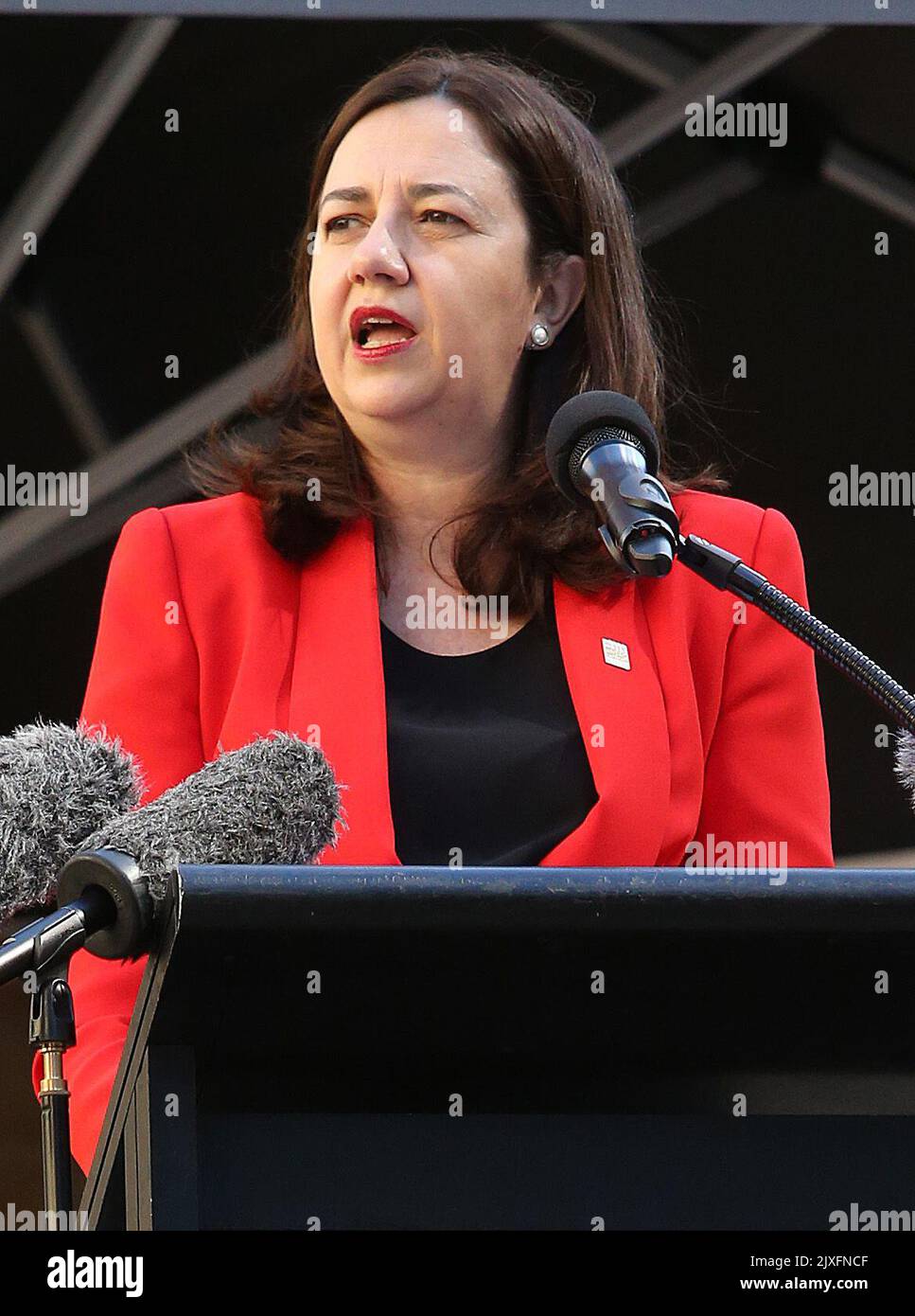 Queensland Premier Annastacia Palaszczuk attends the Students' ANZAC ...