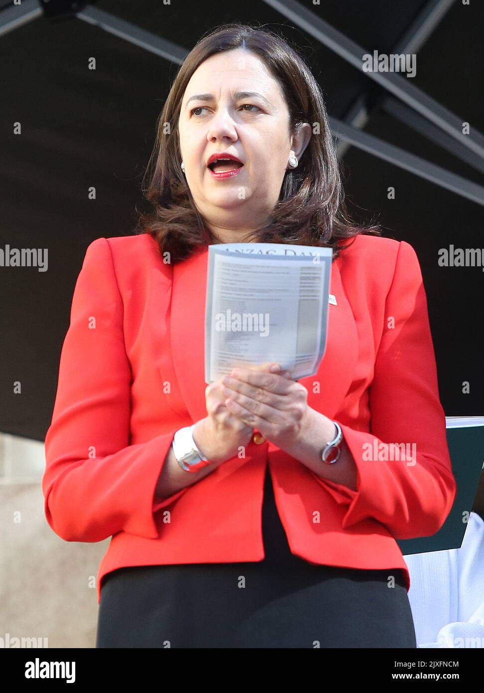 Queensland Premier Annastacia Palaszczuk attends the Students' ANZAC ...