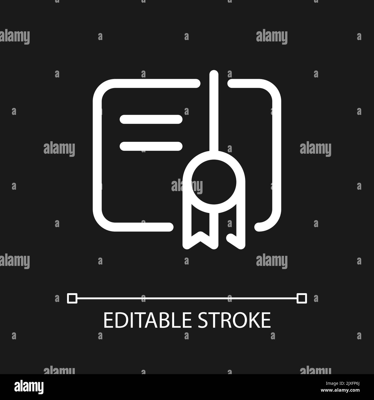 Certificate pixel perfect white linear ui icon for dark theme Stock Vector Image & Art - Alamy