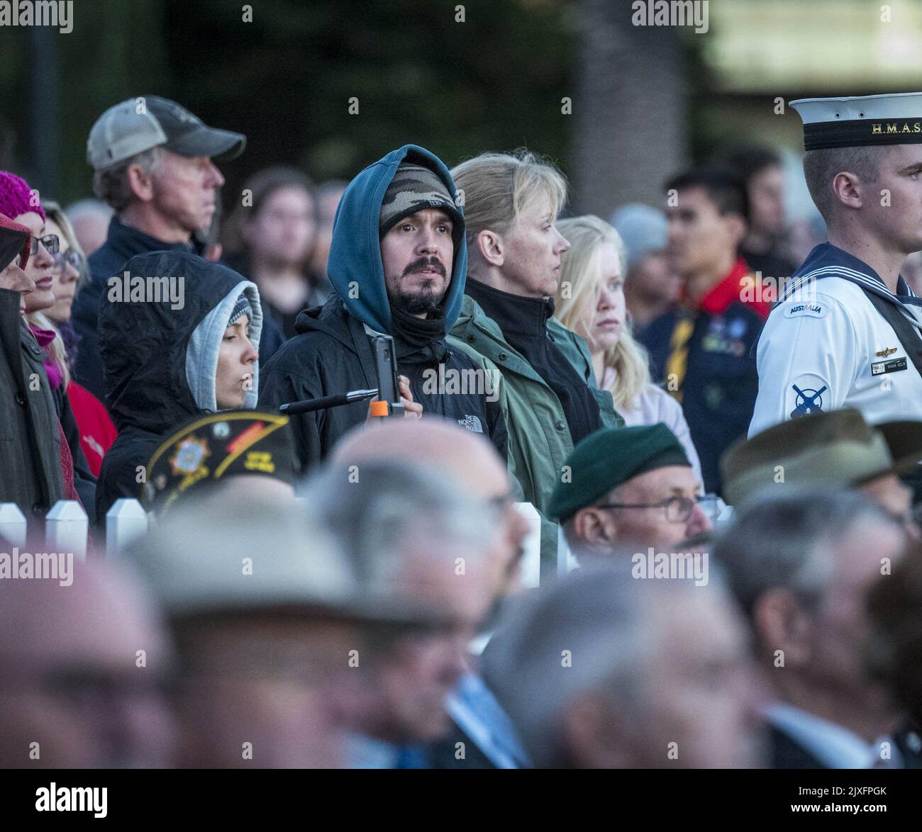 Crowds at the Dawn Service in Perth, Wednesday, April 25, 2018. Anzac ...