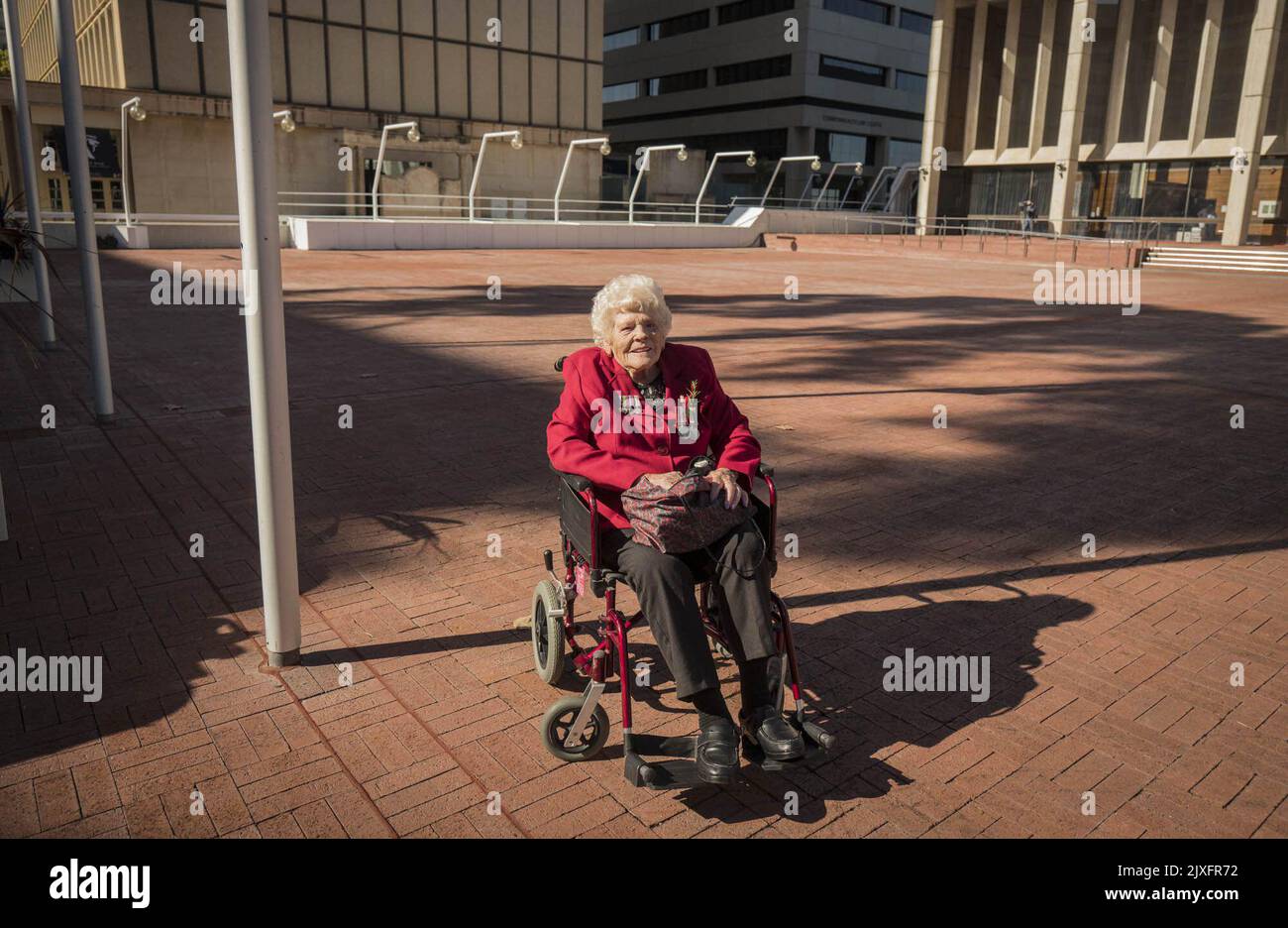 Ronnie Roach at the ANZAC Day march in Perth, Wednesday, April 25, 2018 ...
