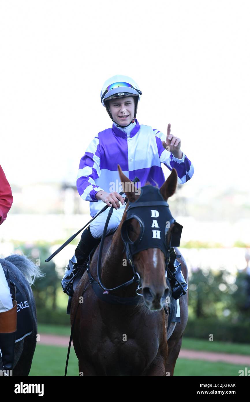 Jockey Fred Kersley rides Sebring Dream back to scale after winning ...