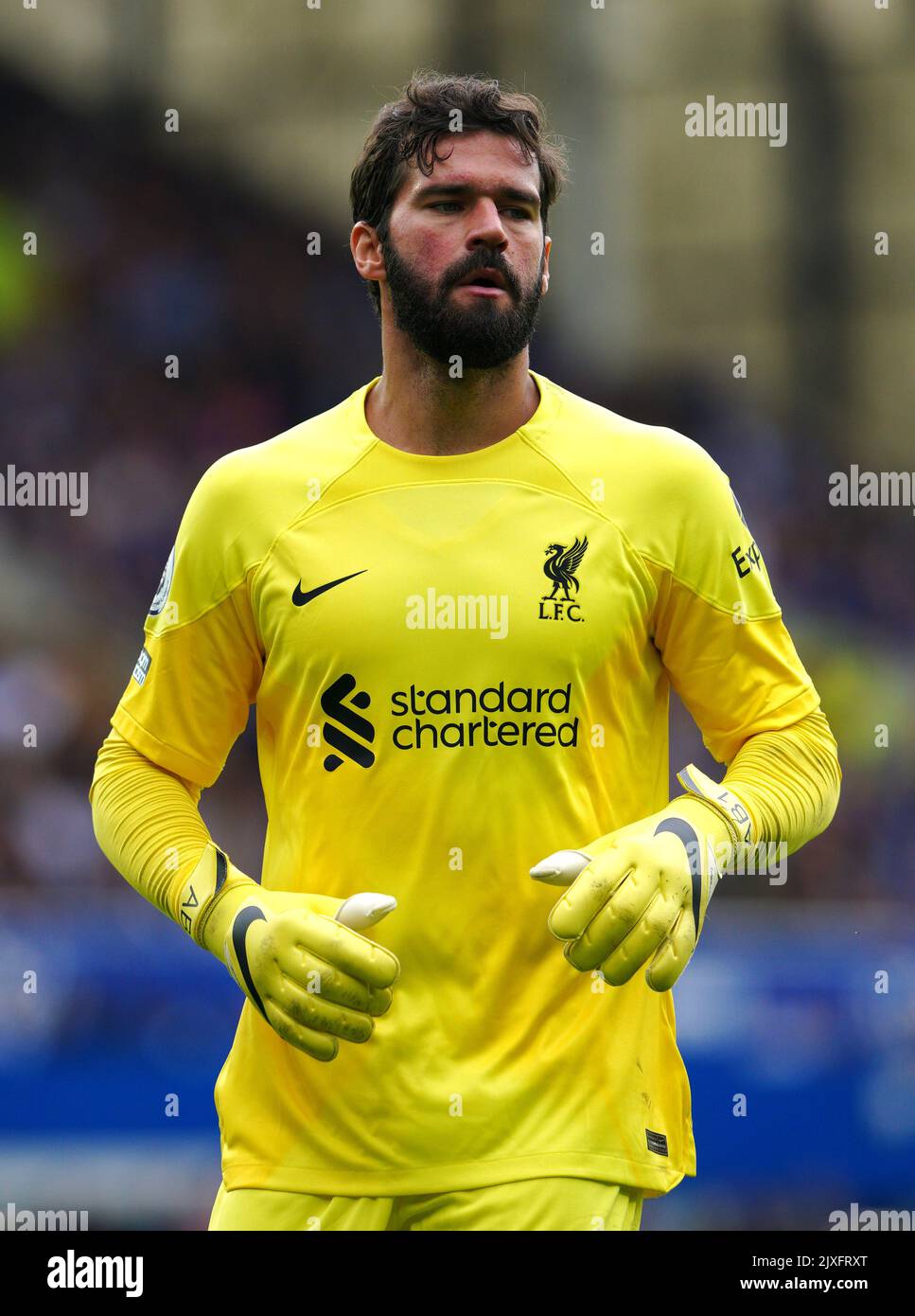 Liverpool goalkeeper Alisson Becker during the Premier League match at ...