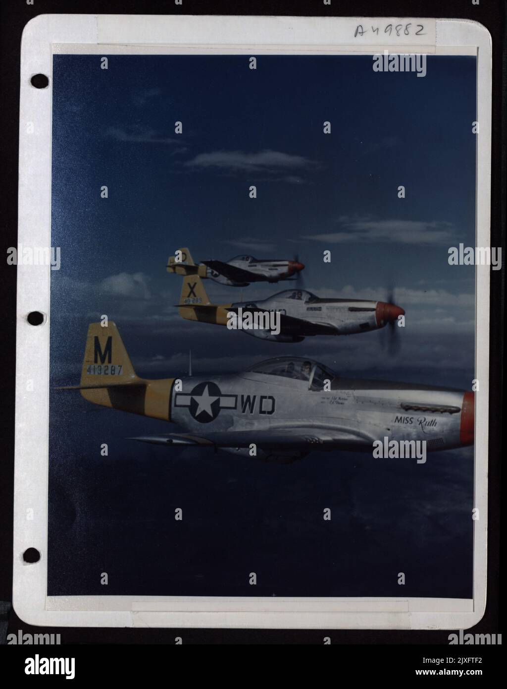 Side View Of Three North American P-51 Mustangs Of The 15Th Af Flying ...