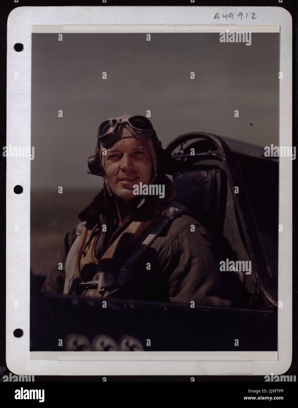 1St Lt. Don P. Kerns In The Cockpit Of His P-47 Somewhere In Italy ...