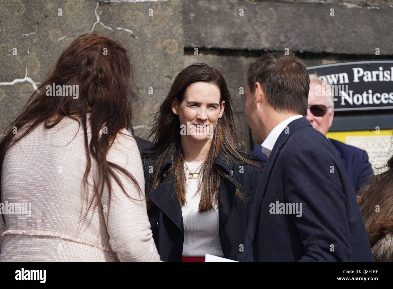 Jockey Rachael Blackmore (centre) arriving for the funeral for Jack de ...