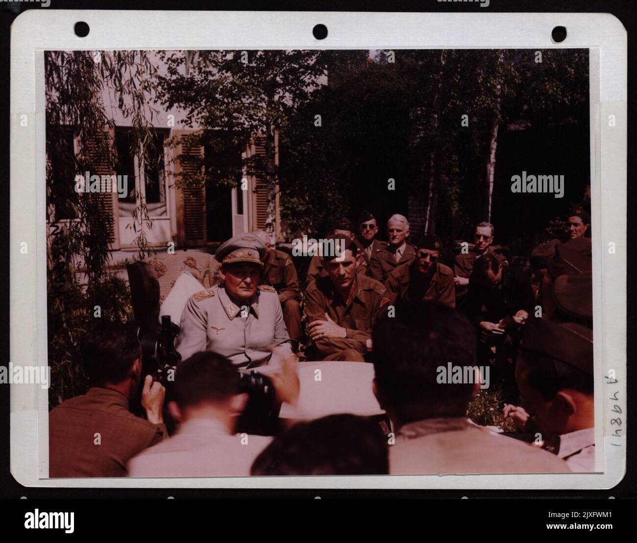 Goering interview with allied press may 1945 newspapermen hi-res stock ...